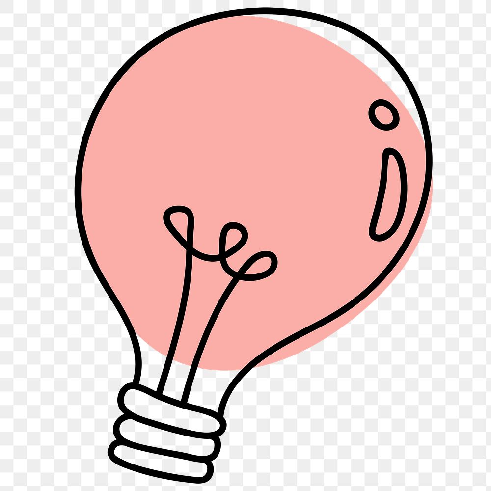 Png pink light bulb doodle | Free PNG Sticker - rawpixel