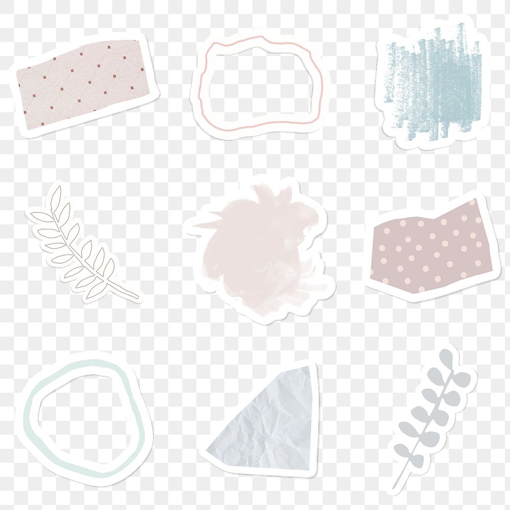 Abstract pastel badge sticker set | Premium PNG - rawpixel