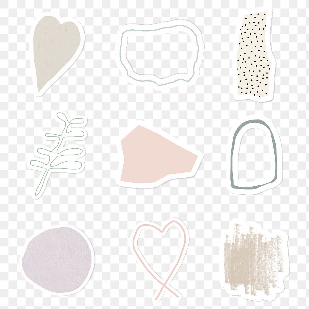 Abstract pastel badge sticker set | Premium PNG - rawpixel
