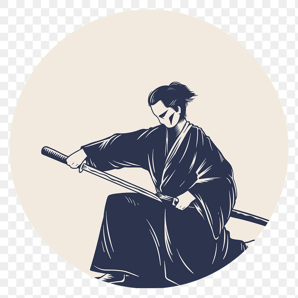 Japanese samurai sticker design element | Free PNG Sticker - rawpixel