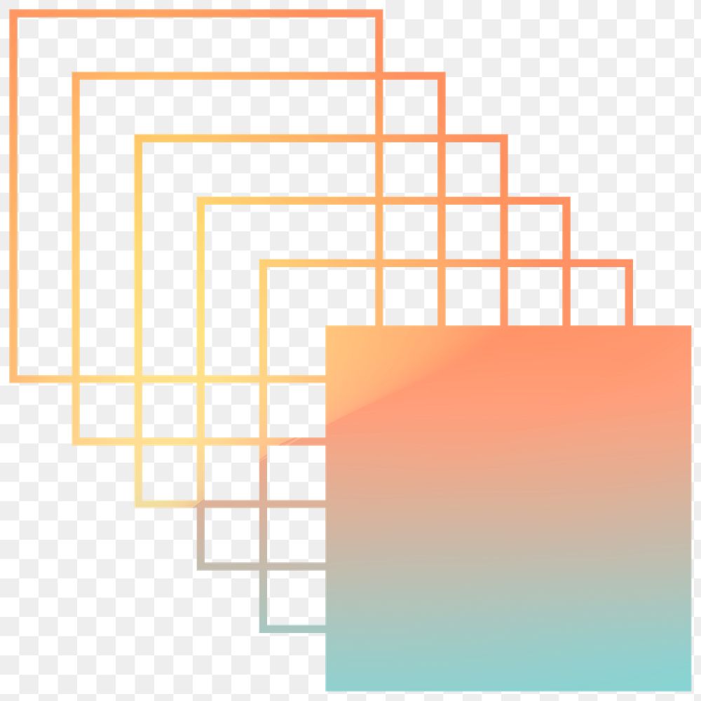 Colorful rectangle gradient element | Premium PNG Sticker - rawpixel