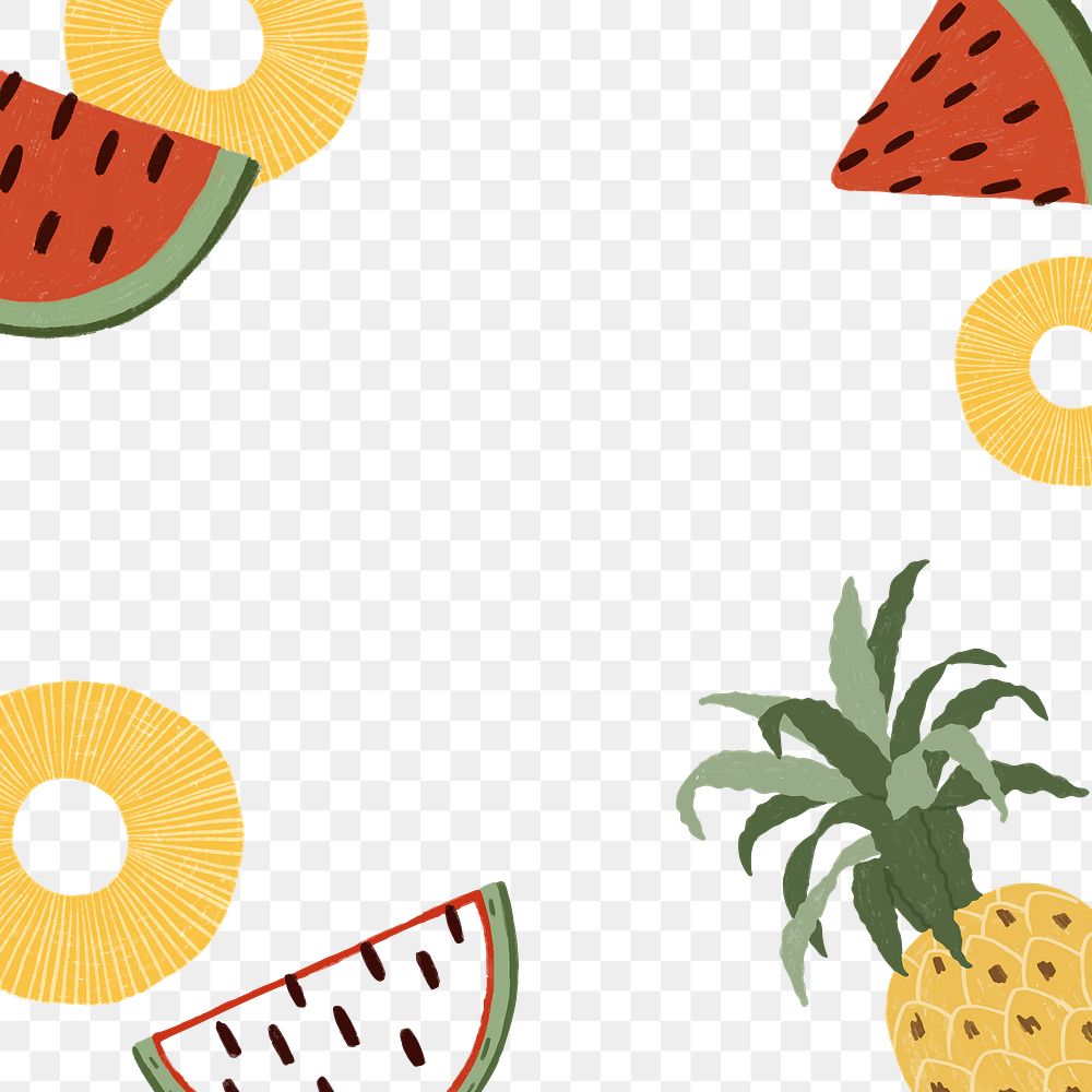 Colorful tropical fruits frame transparent | Premium PNG - rawpixel
