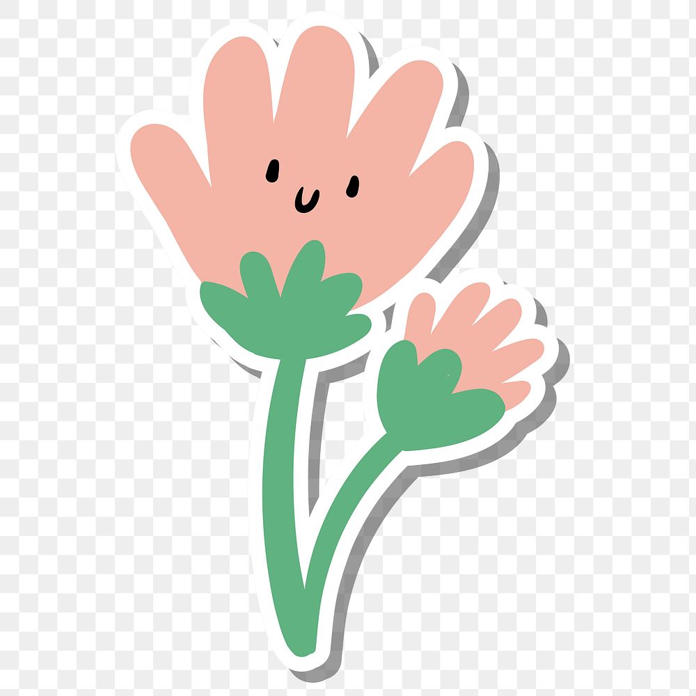 Cute smiling pink flower design | Premium PNG Sticker - rawpixel