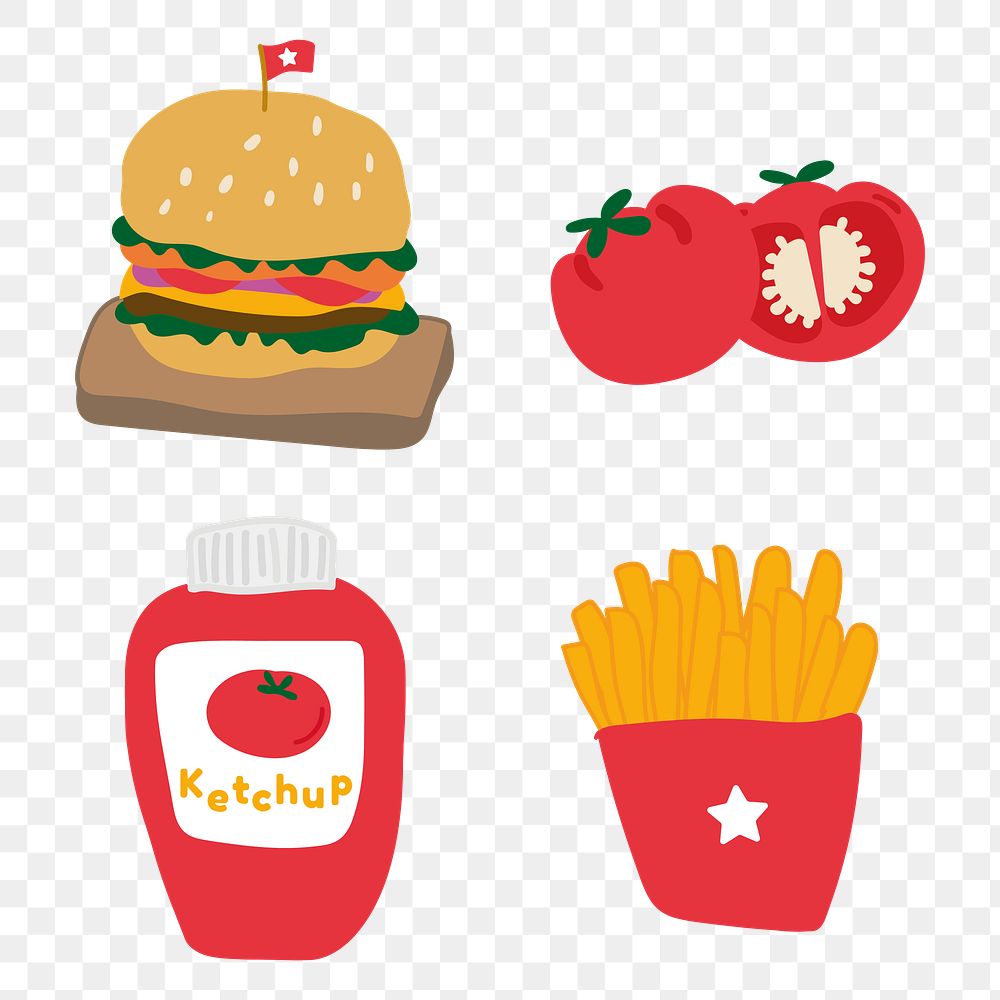 Cute food doodle sticker design | Premium PNG - rawpixel