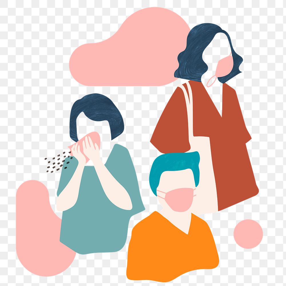 People wearing masks to prevent | Free PNG Sticker - rawpixel