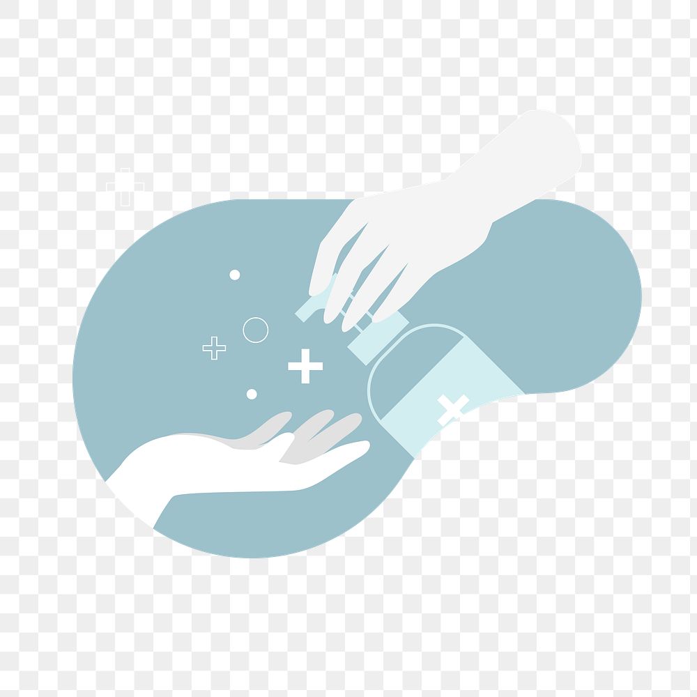 Cleaning hands with sanitizer gel | Free PNG Sticker - rawpixel