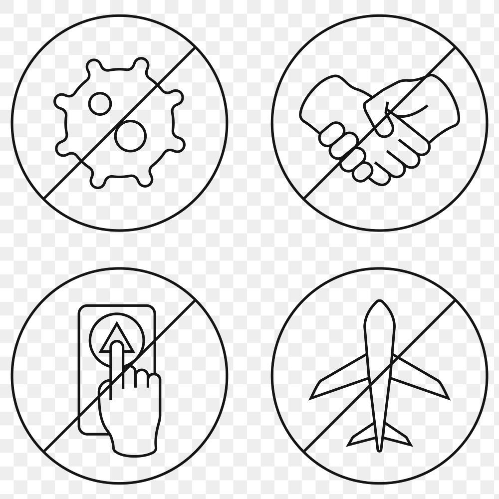 Coronavirus prevention icon set transparent | Free PNG - rawpixel