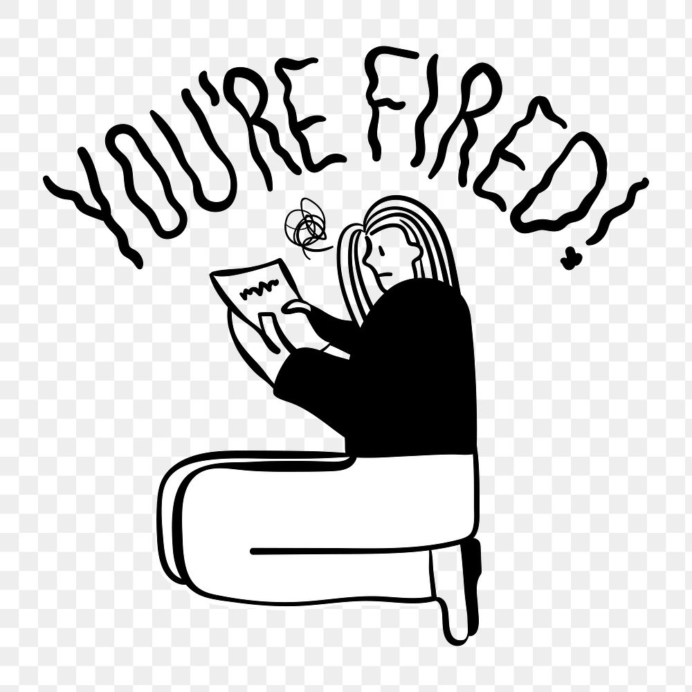 Employee gets fired from her | Free PNG Sticker - rawpixel