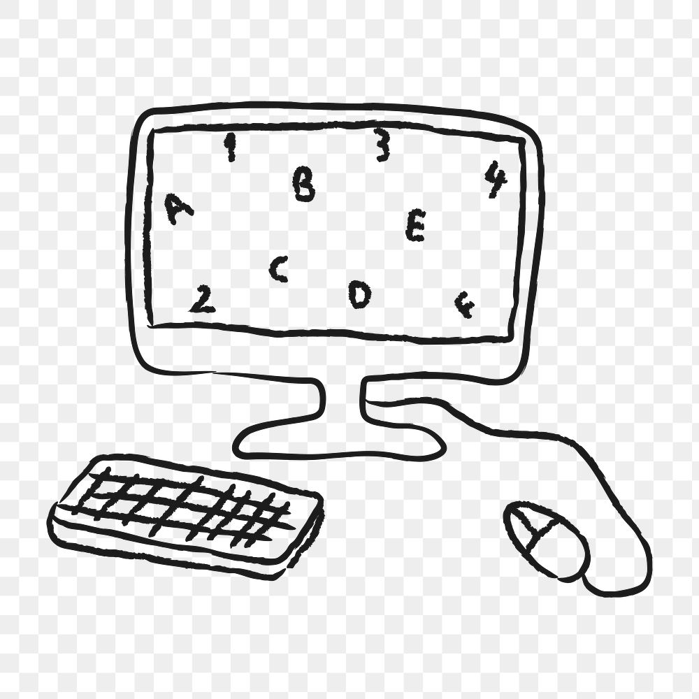 Computer doodle style design element | Free PNG Sticker - rawpixel