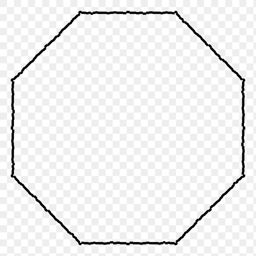 Geometric octagon outline design element | Free PNG Sticker - rawpixel