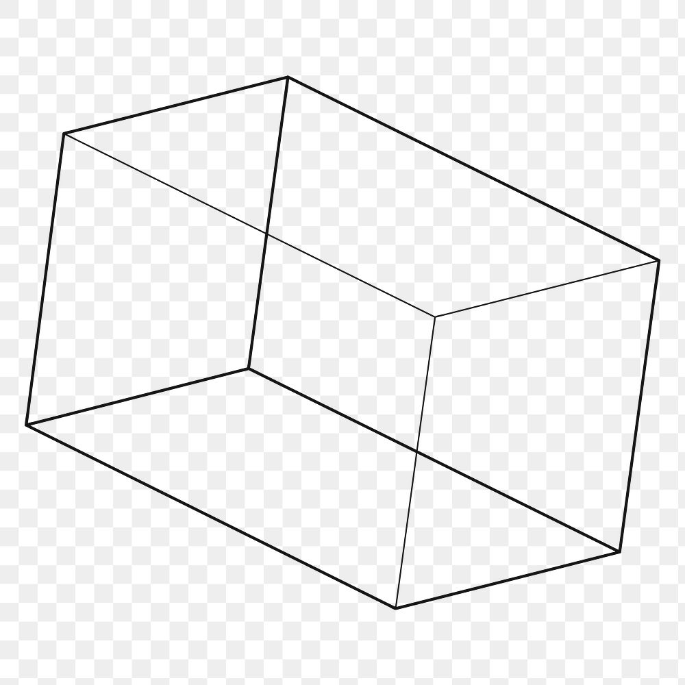 Black cuboid geometric shape design | Free PNG Sticker - rawpixel