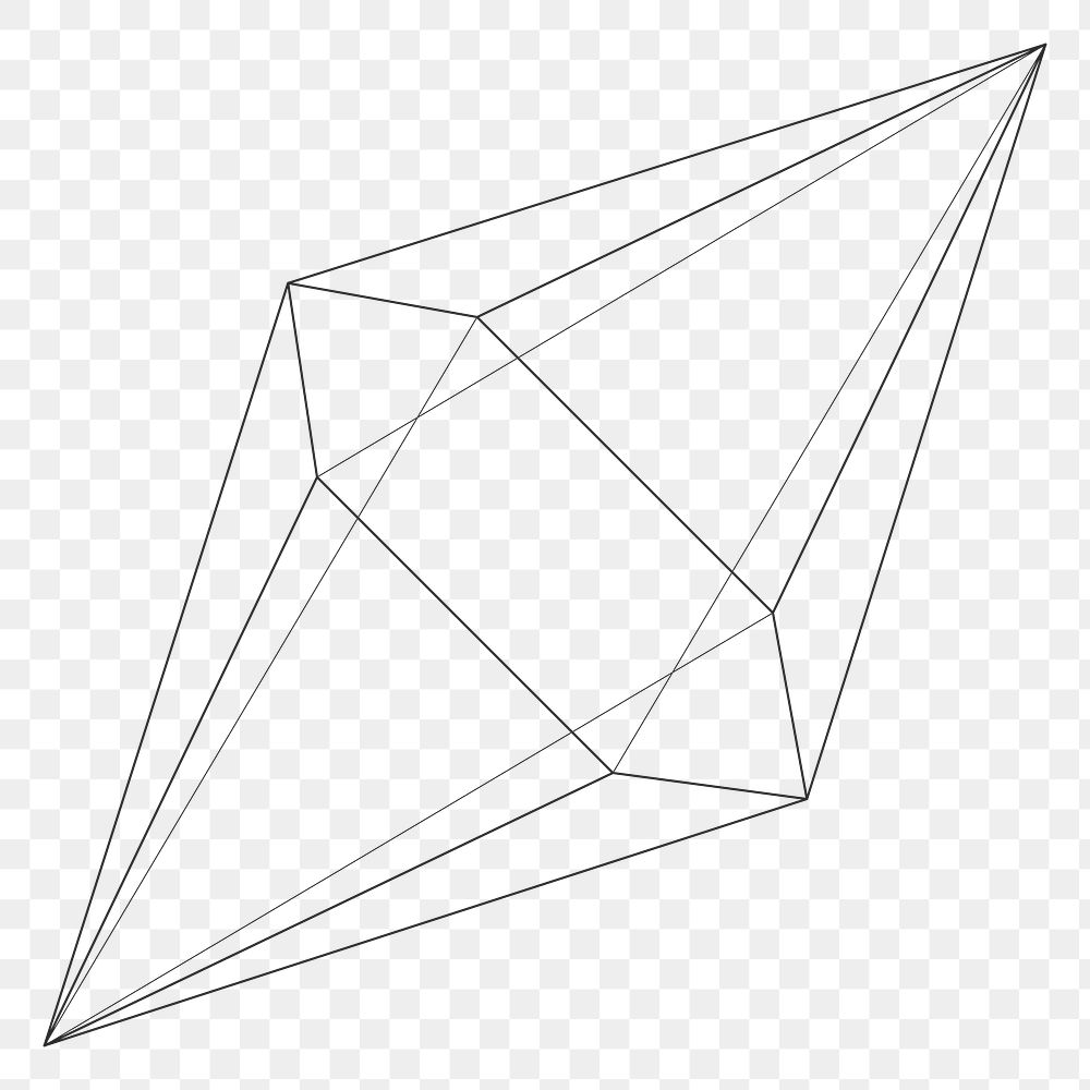 3D hexagonal bipyramid design element | Free PNG Sticker - rawpixel