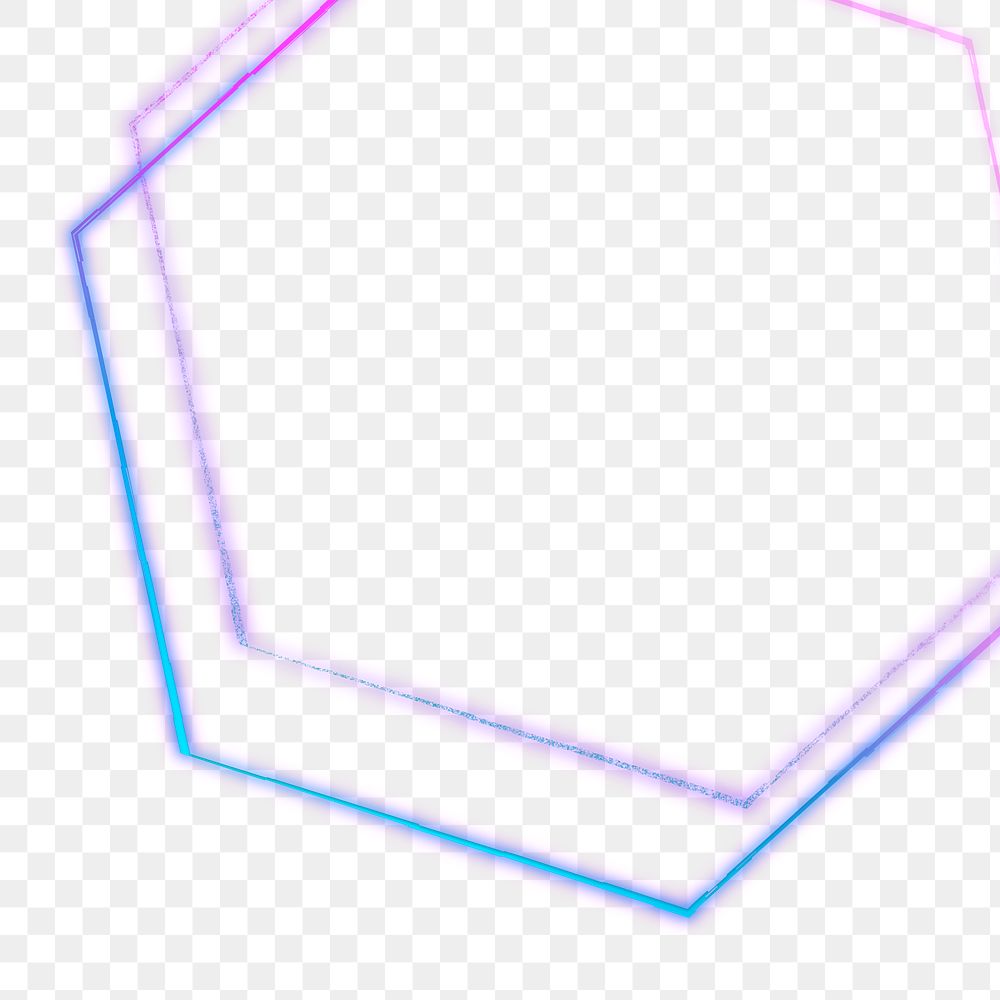 Neon hexagon frame design element | Free PNG - rawpixel