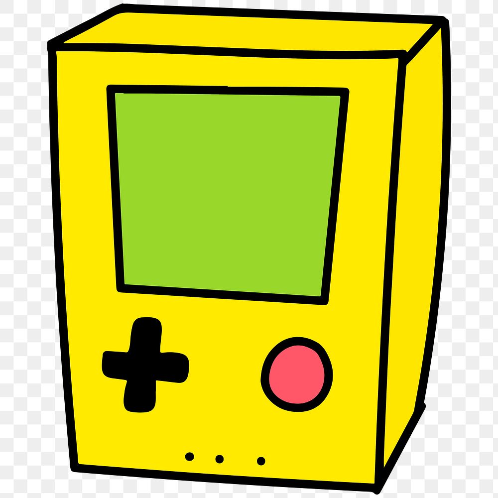 Yellow game console illustrated design | Free PNG Sticker - rawpixel