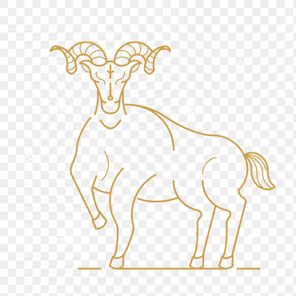 Gold Aries astrological sign design | Free PNG Sticker - rawpixel