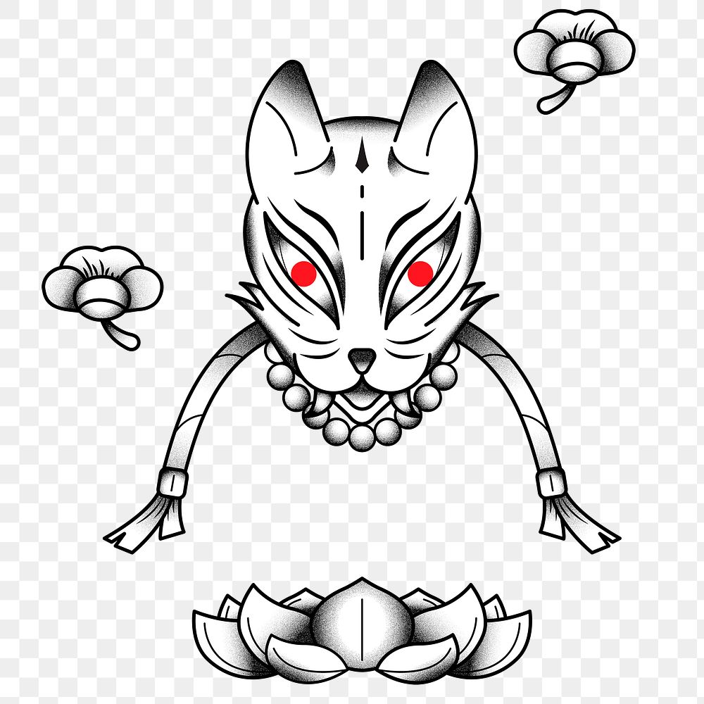 Bakeneko Japanese monster cat tattoo | Free PNG Sticker - rawpixel