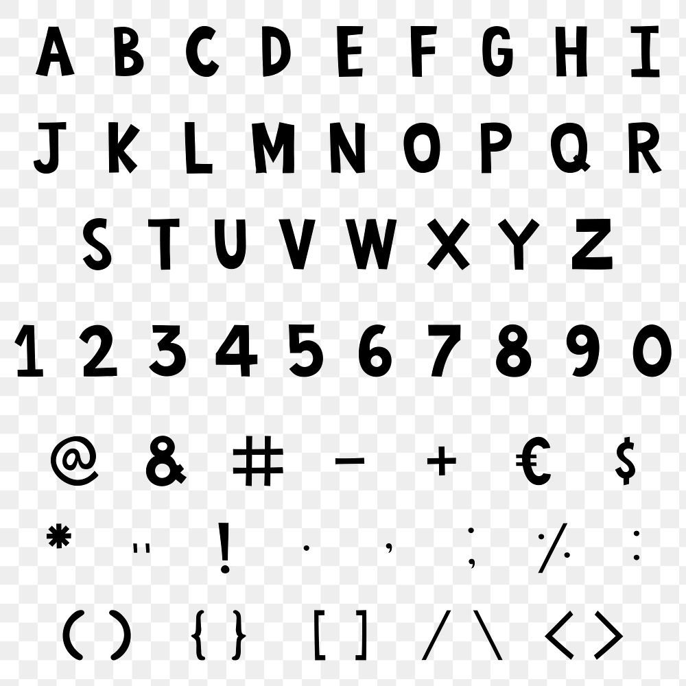 Styled alphabet and symbol set | Premium PNG - rawpixel