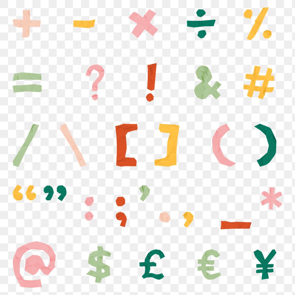 Punctuation marks png doodle typography | Premium PNG - rawpixel