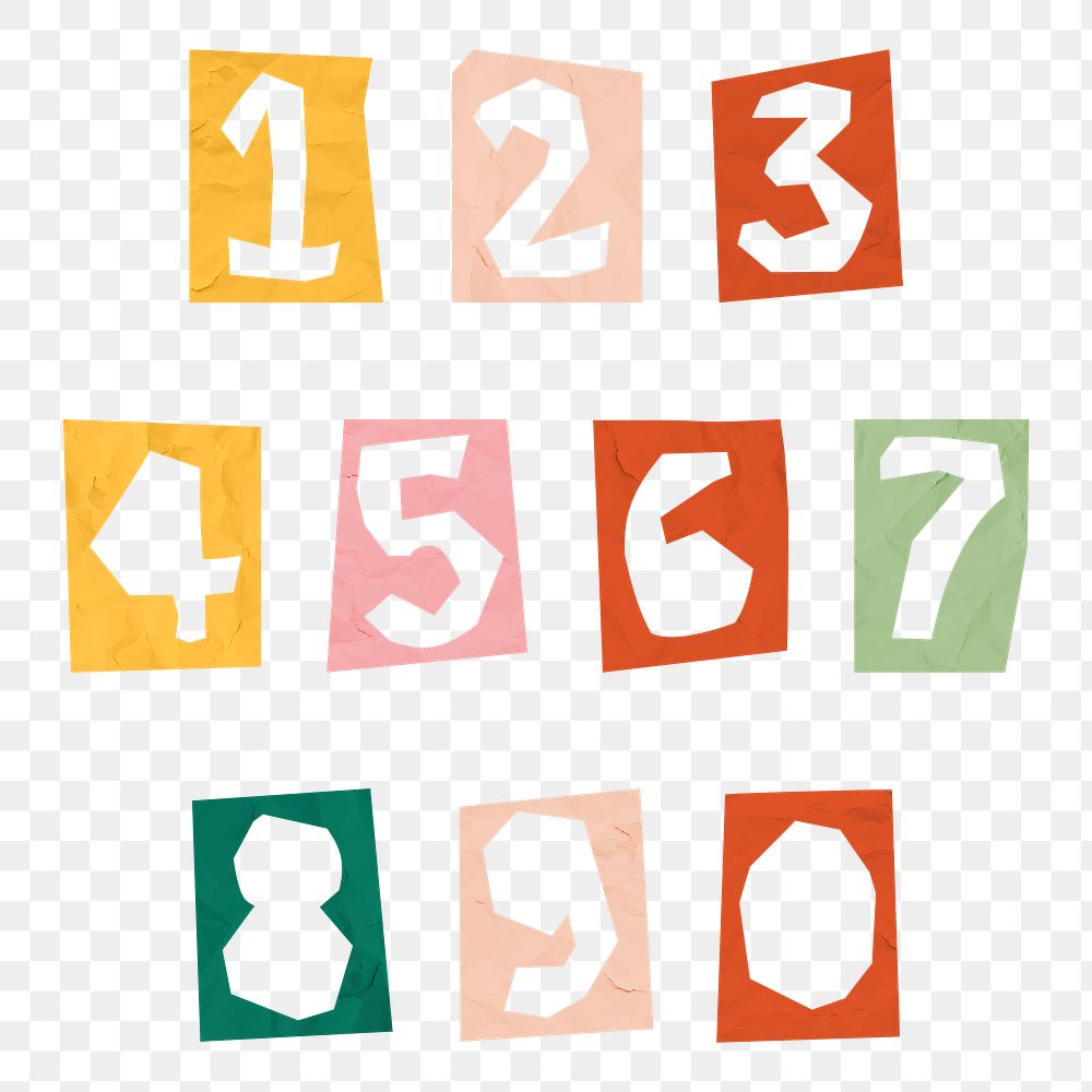Number font png paper cut | Premium PNG - rawpixel