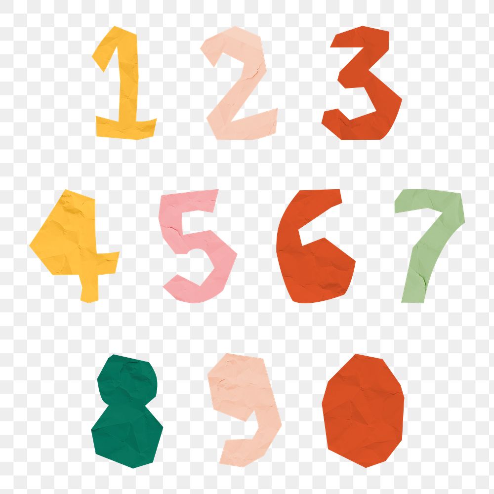 Number font png paper cut | Premium PNG - rawpixel