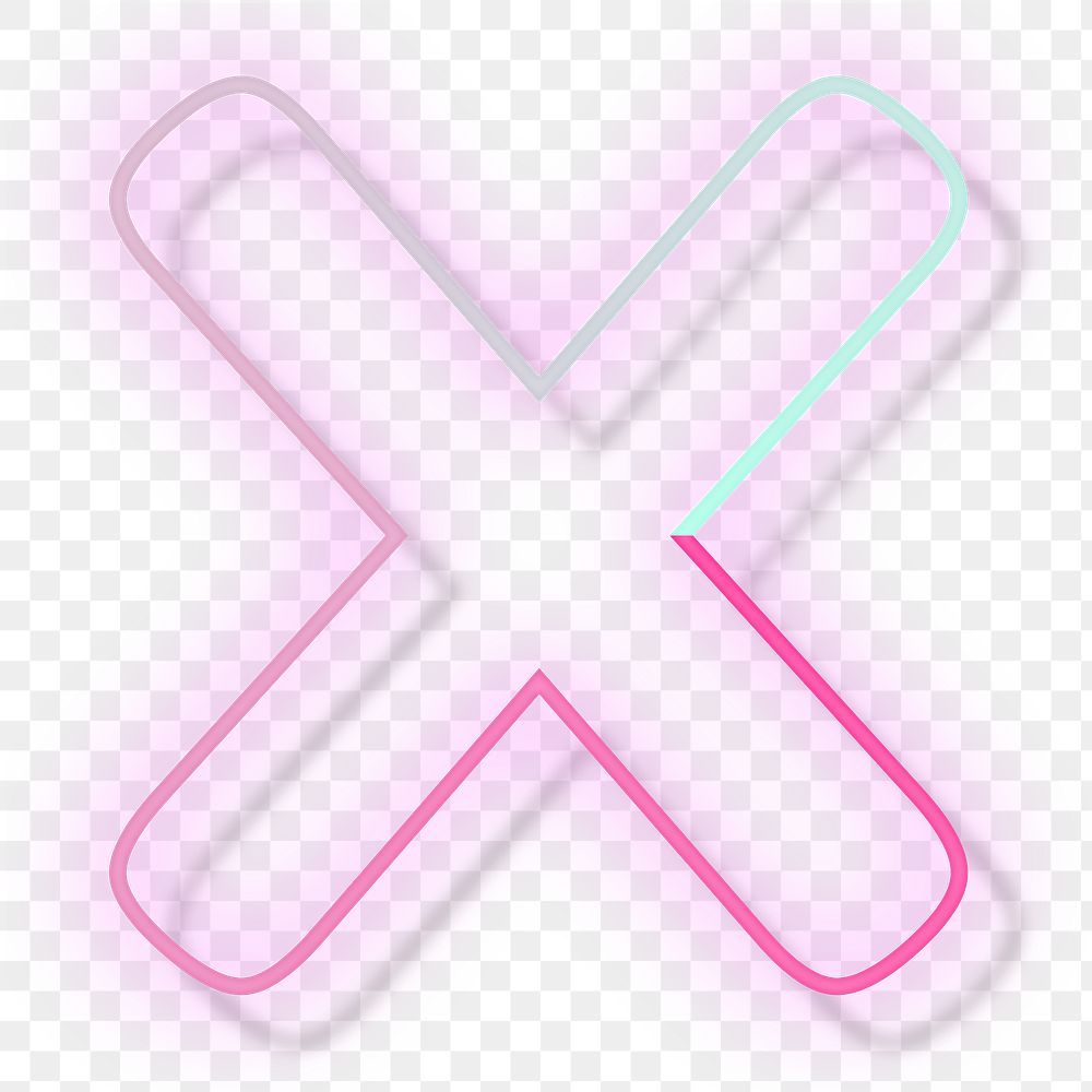 Pink neon glow letter X | Free PNG Sticker - rawpixel