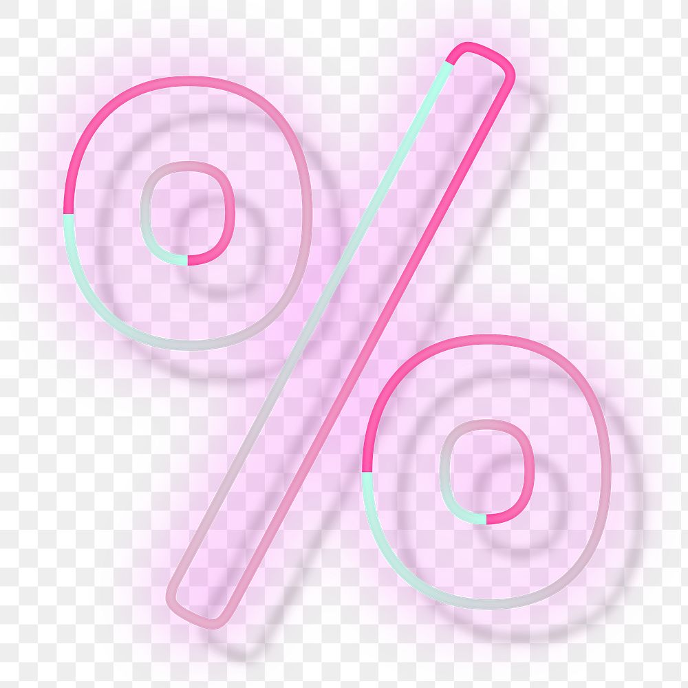 Percentage sign png neon font | Free PNG Sticker - rawpixel