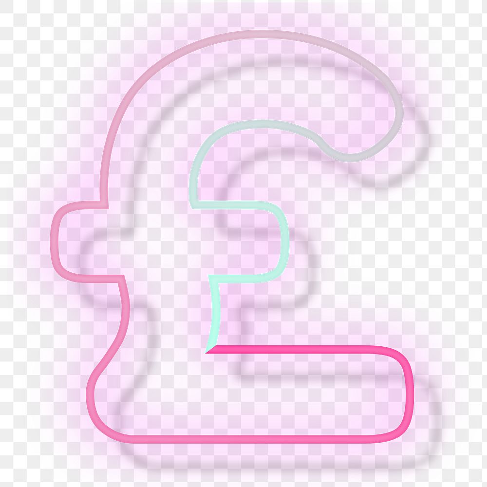Pink neon glow pound sign | Free PNG Sticker - rawpixel