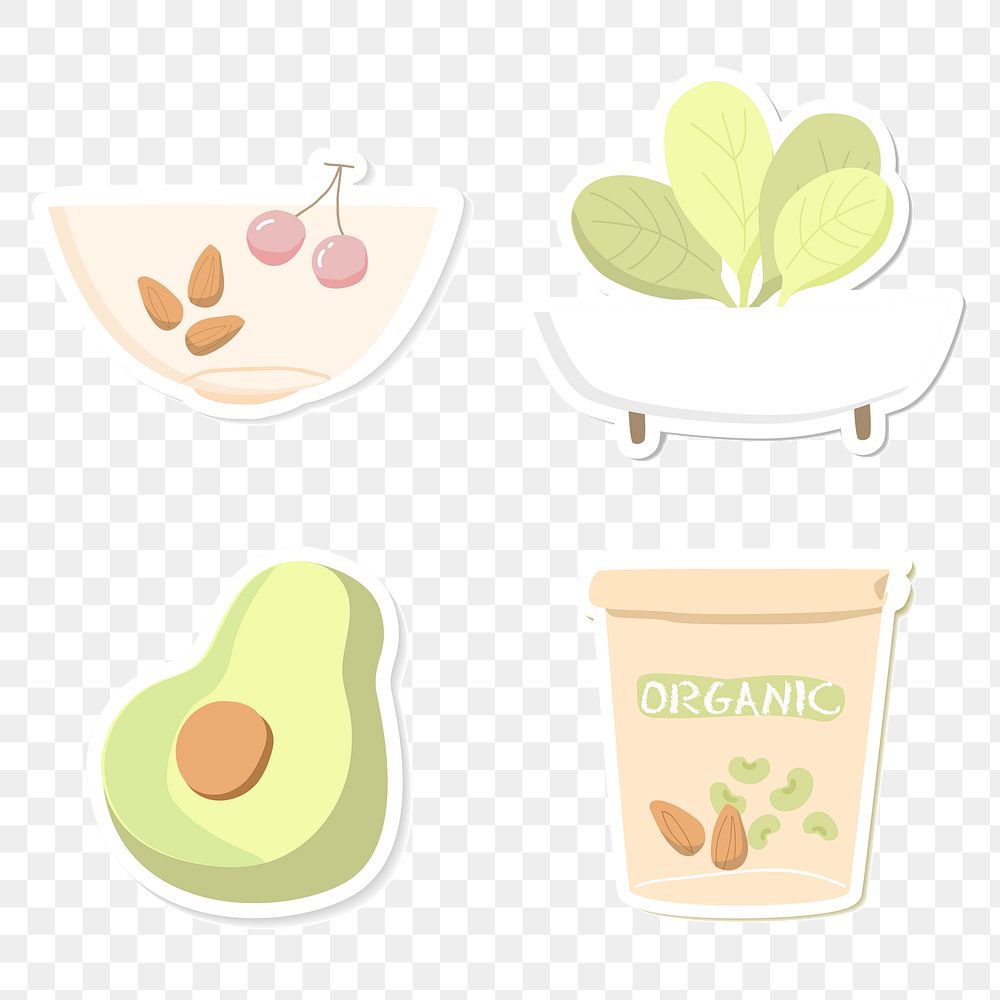 Organic food sticker collection transparent | Premium PNG - rawpixel
