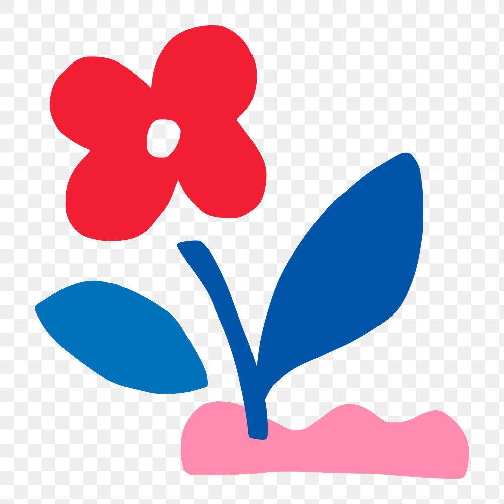 Simple red flower png