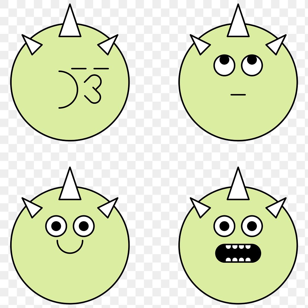 Funky horned monster emoji sticker | Free PNG - rawpixel