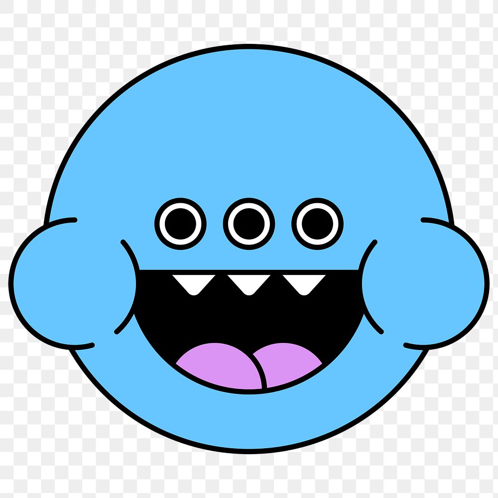 Funky blue monster frog emoji | Free PNG Sticker - rawpixel