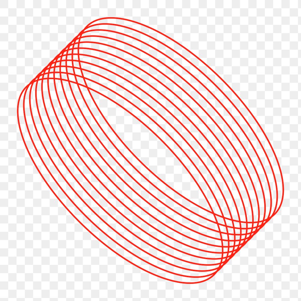 3D abstract red round shape | Premium PNG Sticker - rawpixel