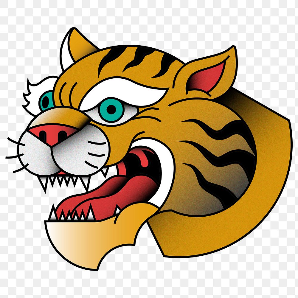 Traditional tiger sticker transparent png | Free PNG Sticker - rawpixel