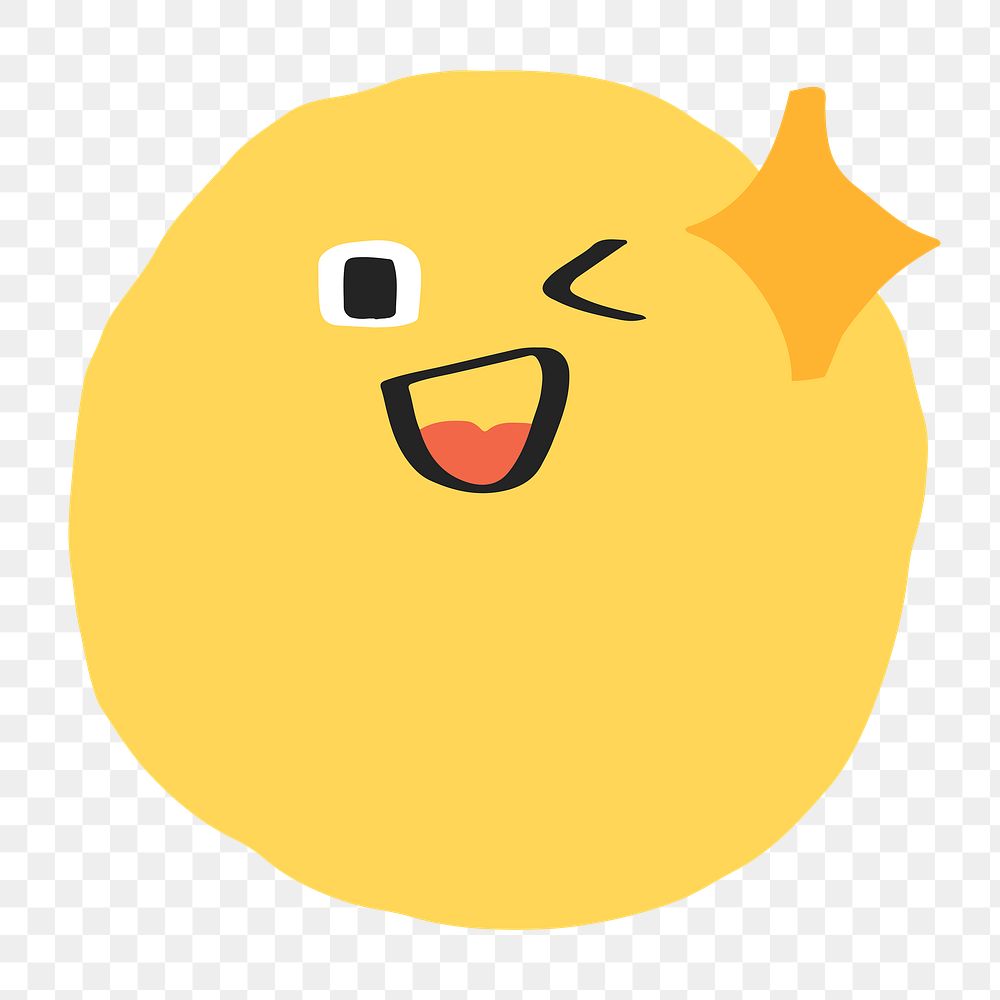 PNG winking face sticker doodle | Premium PNG Sticker - rawpixel