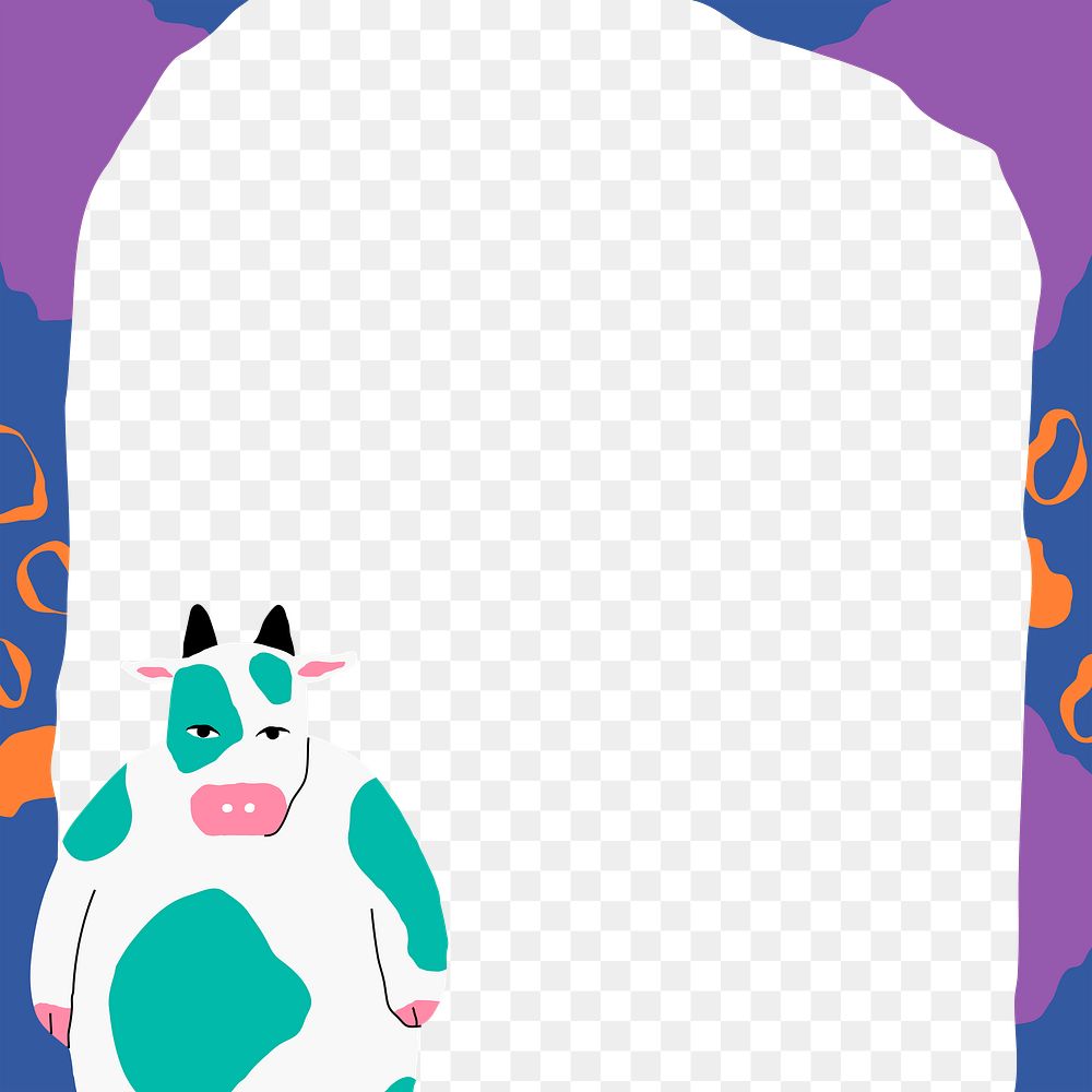 Png cow frame cute animal | Free PNG - rawpixel