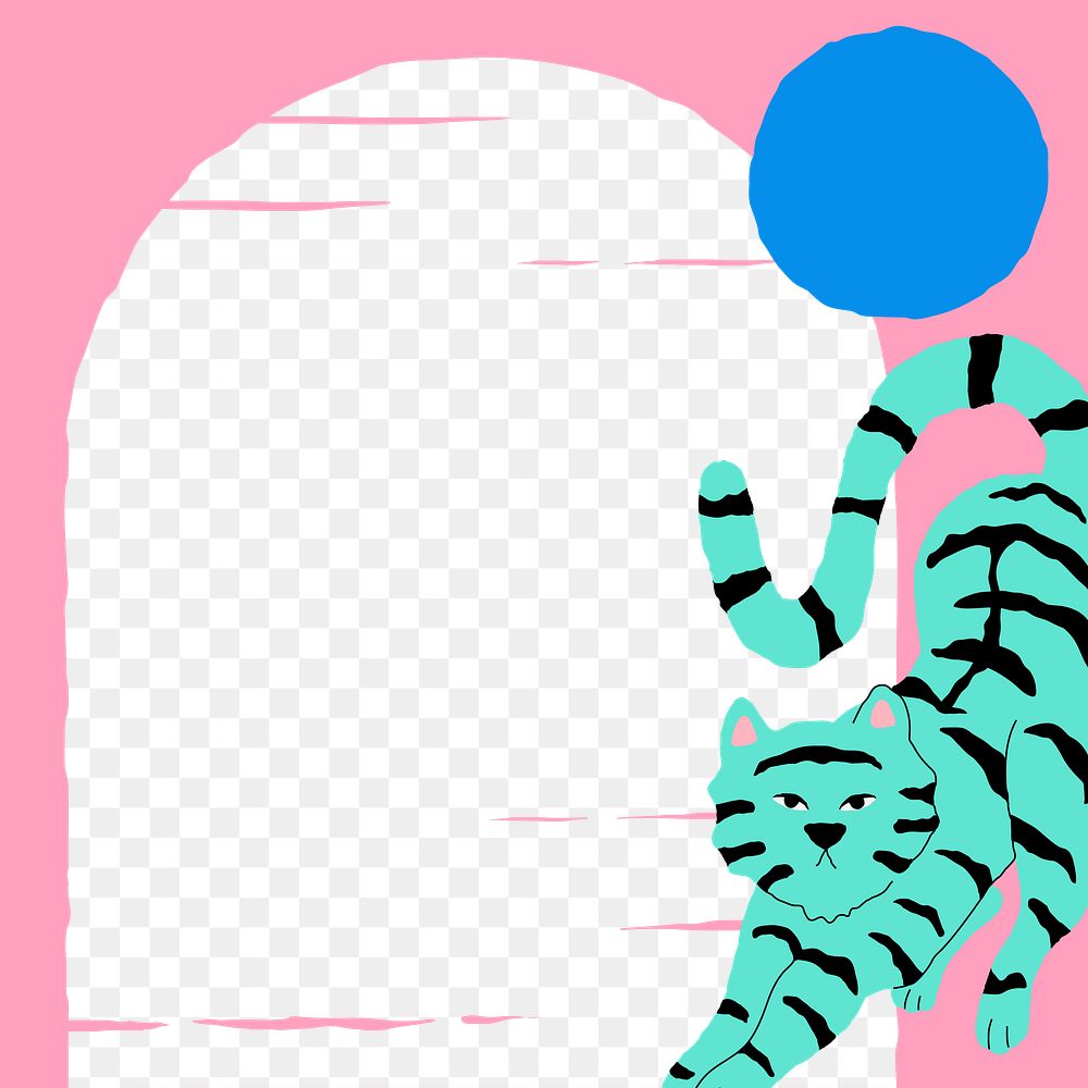 Png tiger frame cute animal | Free PNG - rawpixel