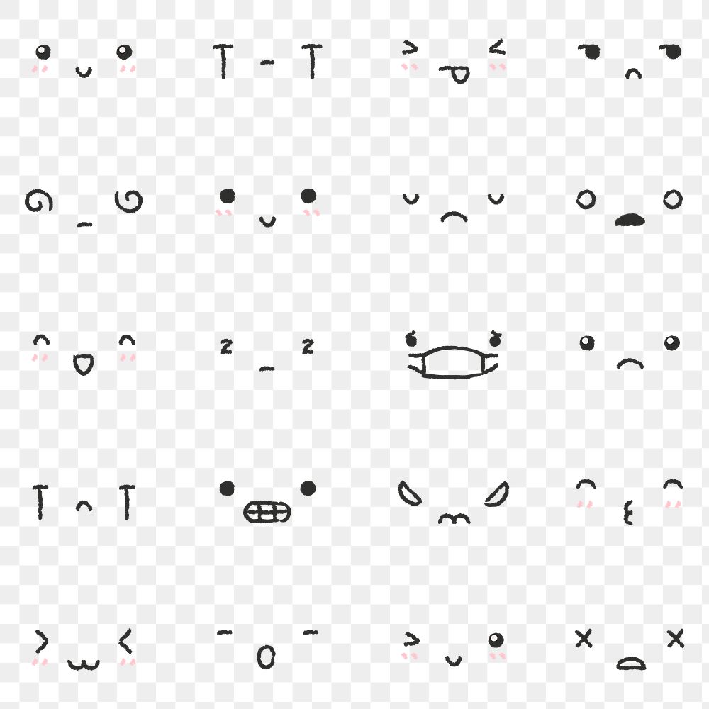 Sticker png cute emotions with diverse | Premium PNG - rawpixel