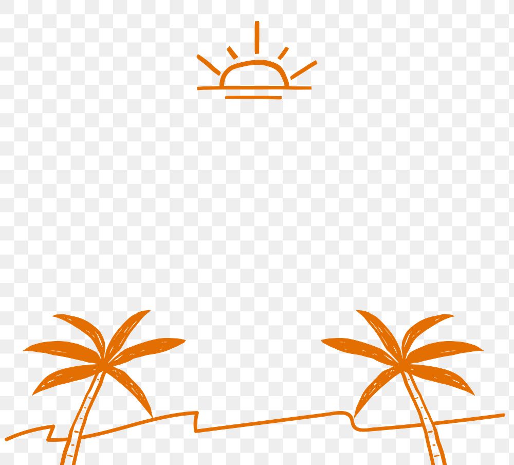 Png summer sunset border with palm | Free PNG - rawpixel