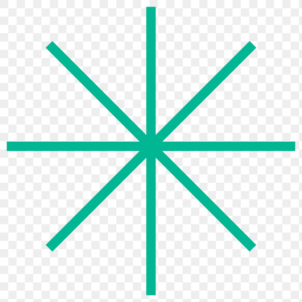 Png asterisk geometric green shape | Free PNG Sticker - rawpixel