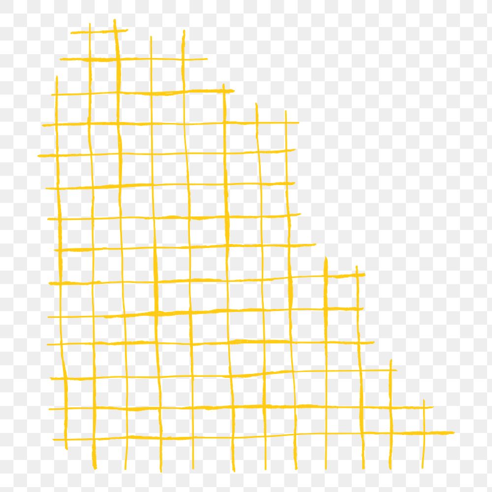 Grid png yellow doodle graphic | Premium PNG Sticker - rawpixel