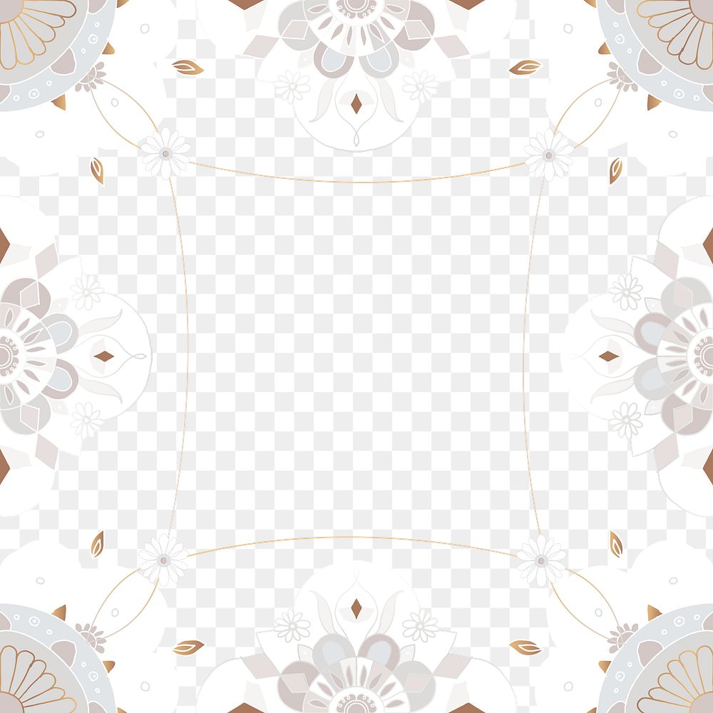 Mandala pattern gold frame png | Free PNG - rawpixel