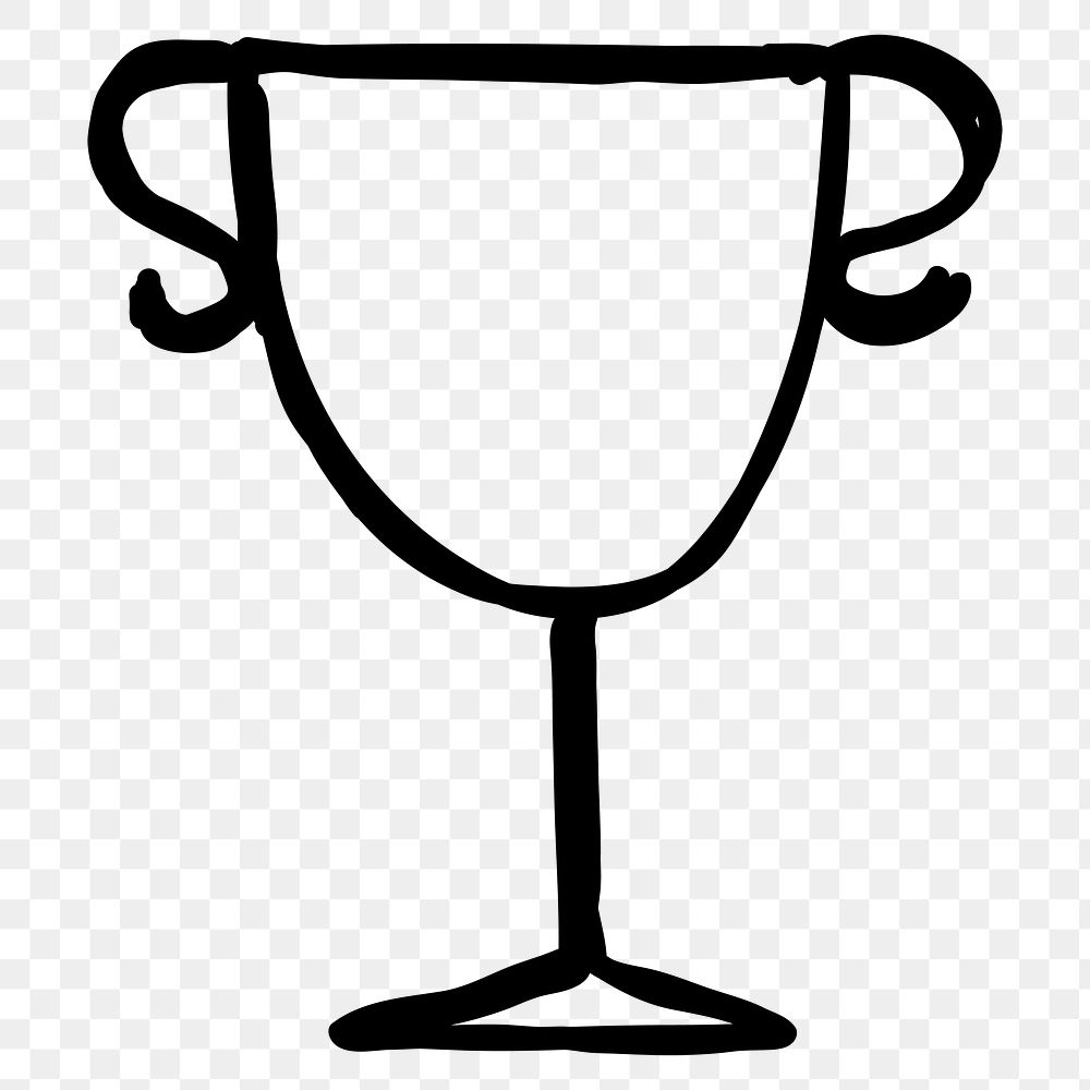 Minimal hand drawn trophy transparent | Free Icons Sticker - rawpixel