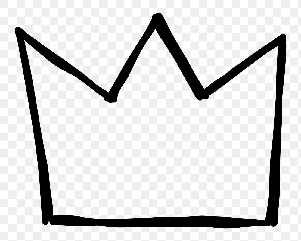 Minimal hand drawn crown transparent | Premium Icons Sticker - rawpixel