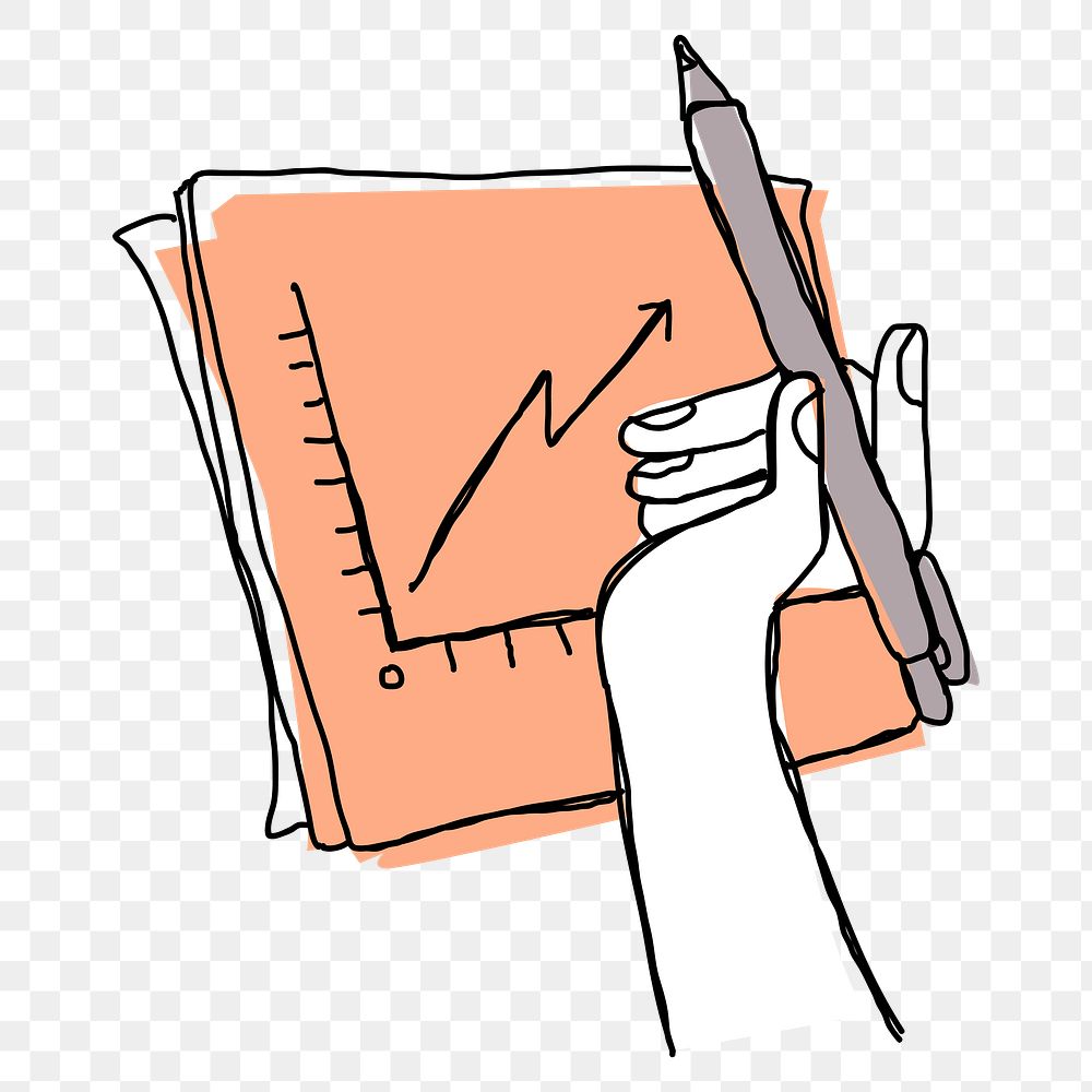 Hand drawing line graph png | Premium PNG Sticker - rawpixel