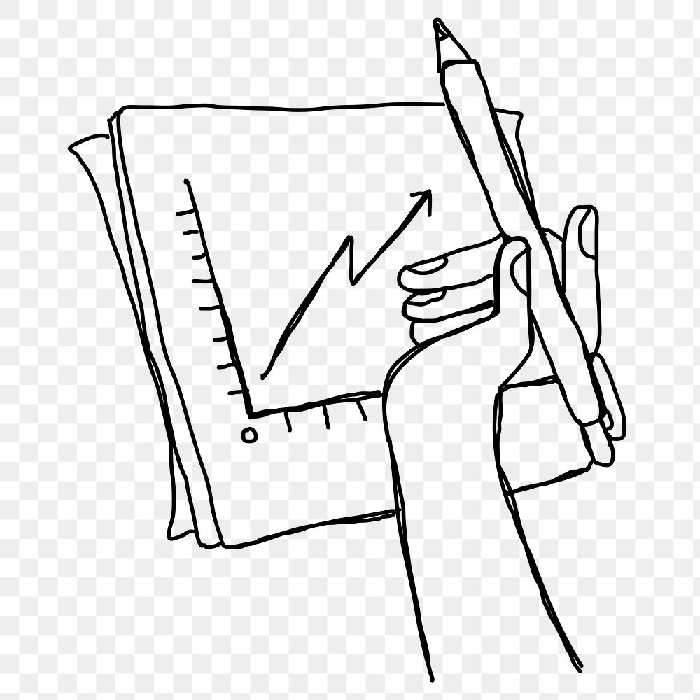 Minimal hand drawing graph transparent | Free PNG Sticker - rawpixel