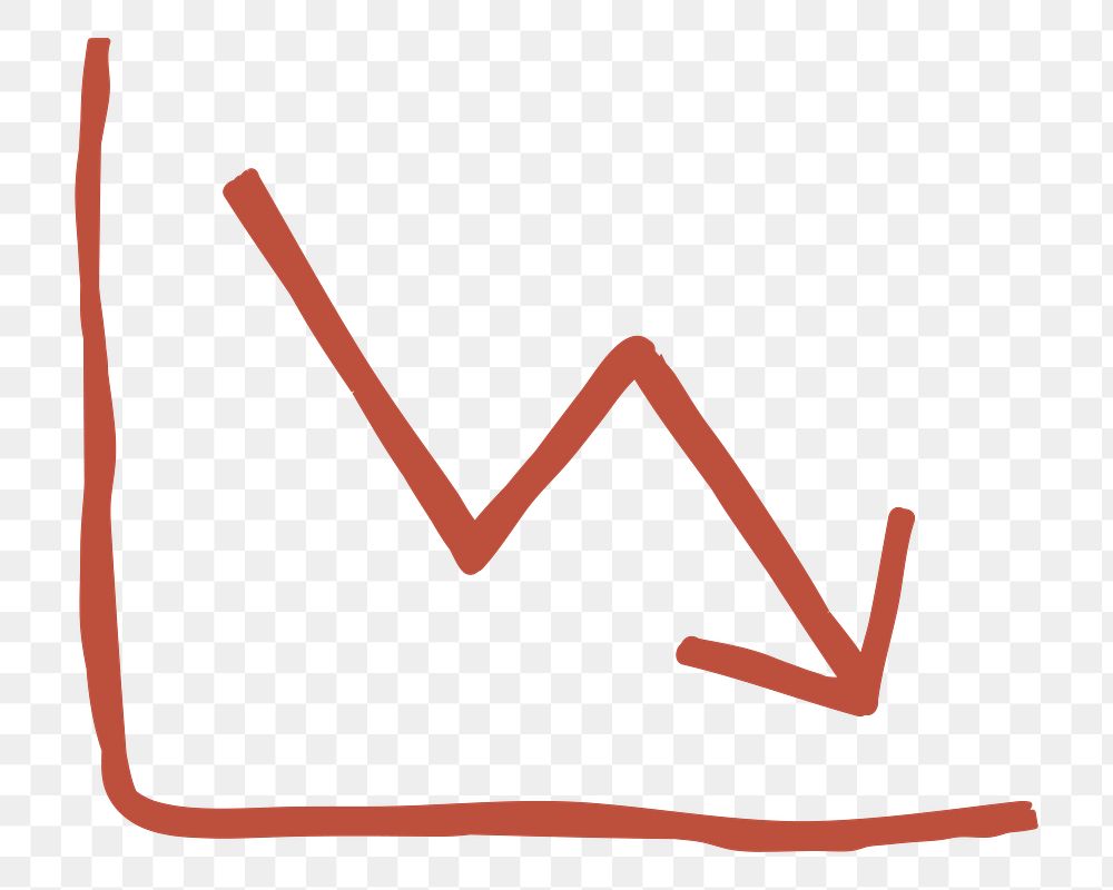 Red falling arrow chart png | Free Icons Sticker - rawpixel