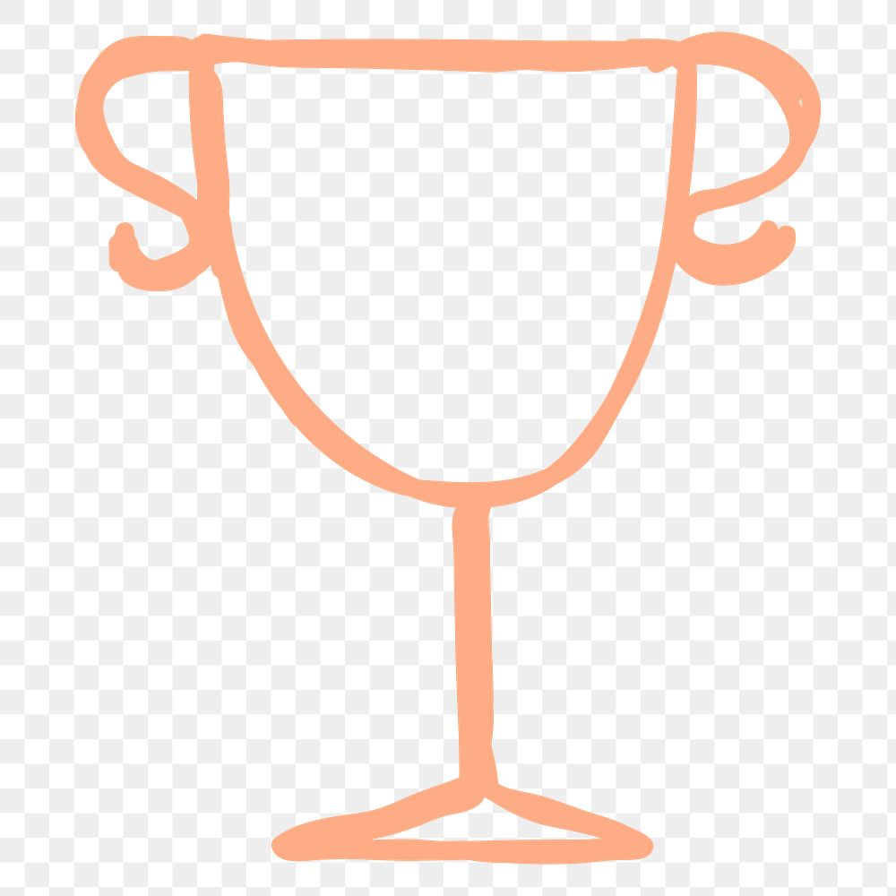 Orange hand drawn trophy transparent | Free Icons Sticker - rawpixel
