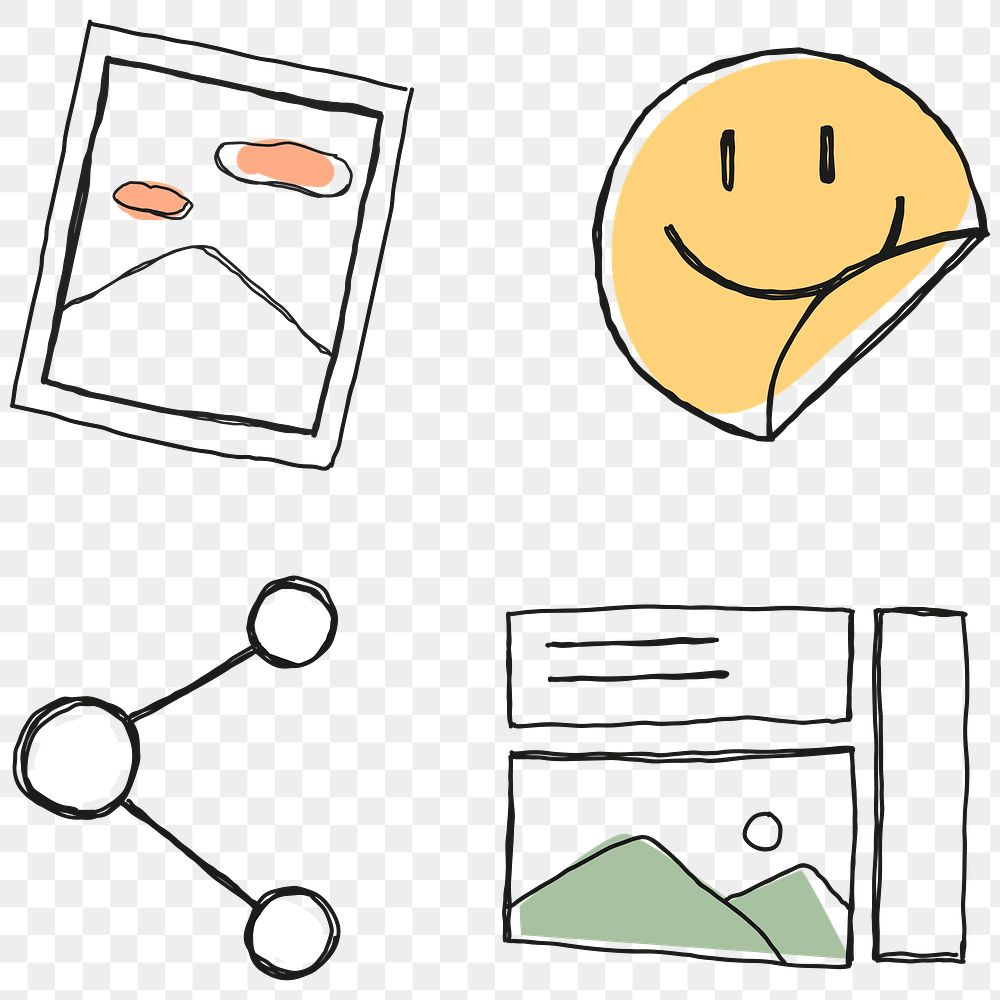 Beautiful Doodle Design Sticker Transparent | Premium Png - Rawpixel