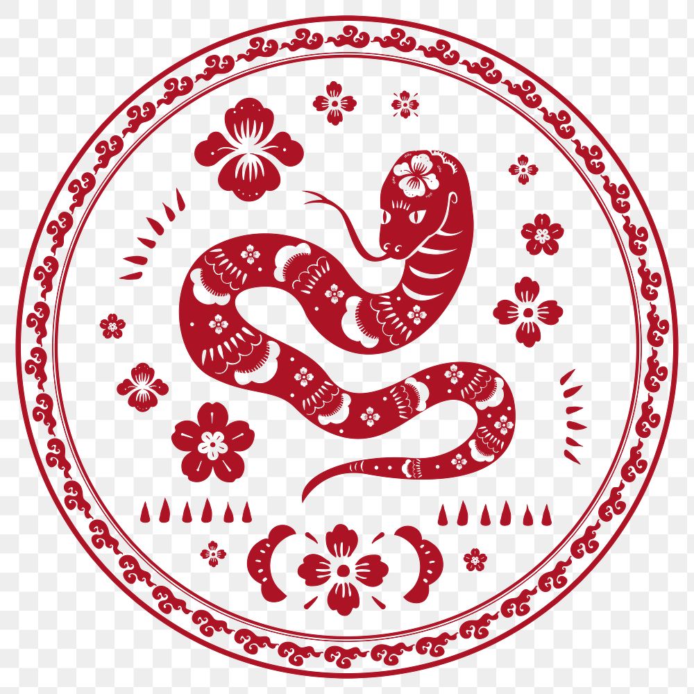Snake year red badge png | Free PNG Sticker - rawpixel