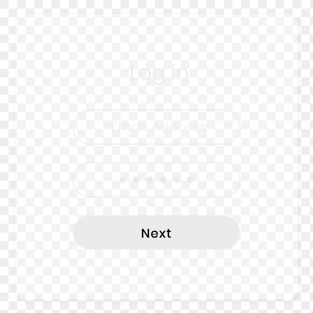 PNG login screen interface for tablet | Free PNG Sticker - rawpixel